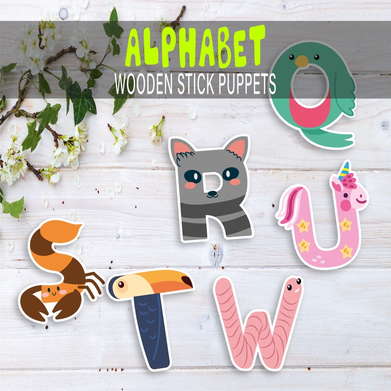 ALPHABET Animal Puppets Printable ABC Card Kindergarten - Etsy Canada