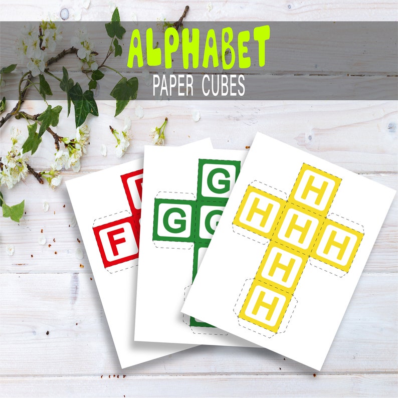 3D Alphabet Block: DIY Paper ABC Cubes (printable PDF) - Etsy