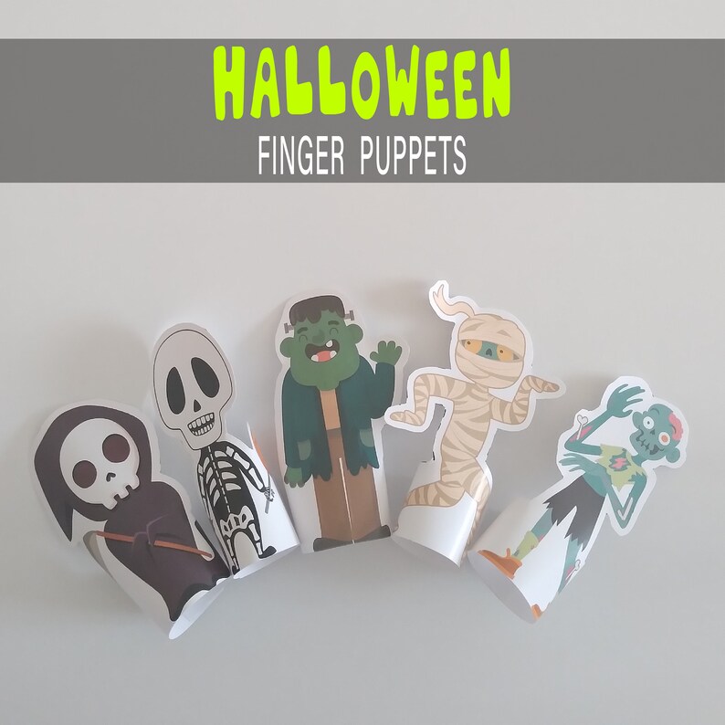 Halloween Monster Finger Puppets: Printable Paper Craft (PDF) - Etsy
