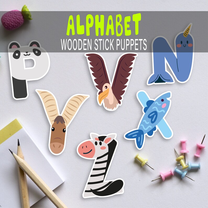 Animal Alphabet Puppets: Printable ABC Cards (instant Download) - Etsy