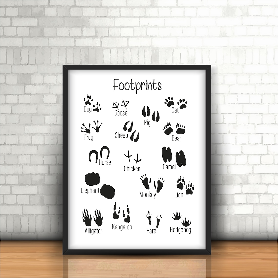 Animal Tracks Footprint Poster, Forest Animal Printable Art, Woodland ...