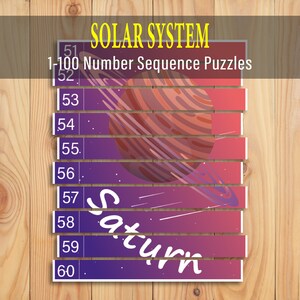 SOLAR SYSTEM Sequence Puzzle PLANETS Printable Number Counting Puzzle ...
