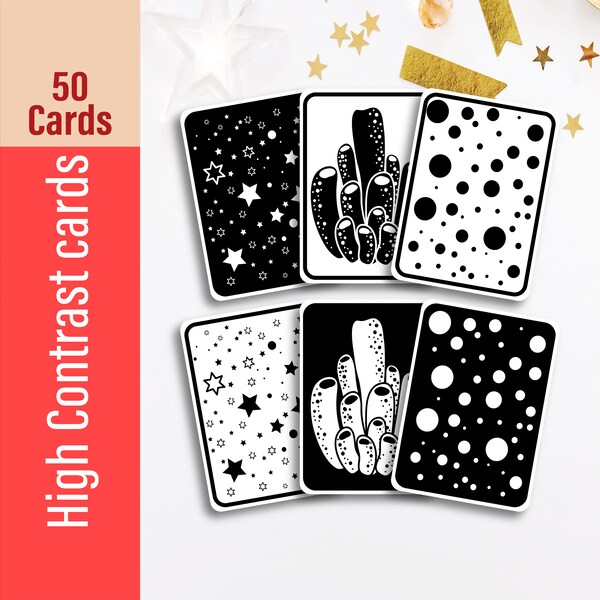 Plants High Contrast Baby Cards, Baby Contrast Cards for Newborn ...