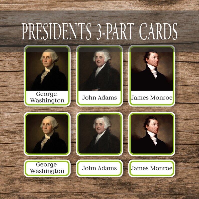 UNITED STATES PRESIDENTS, American Presidents Flash Cards, Presidents ...