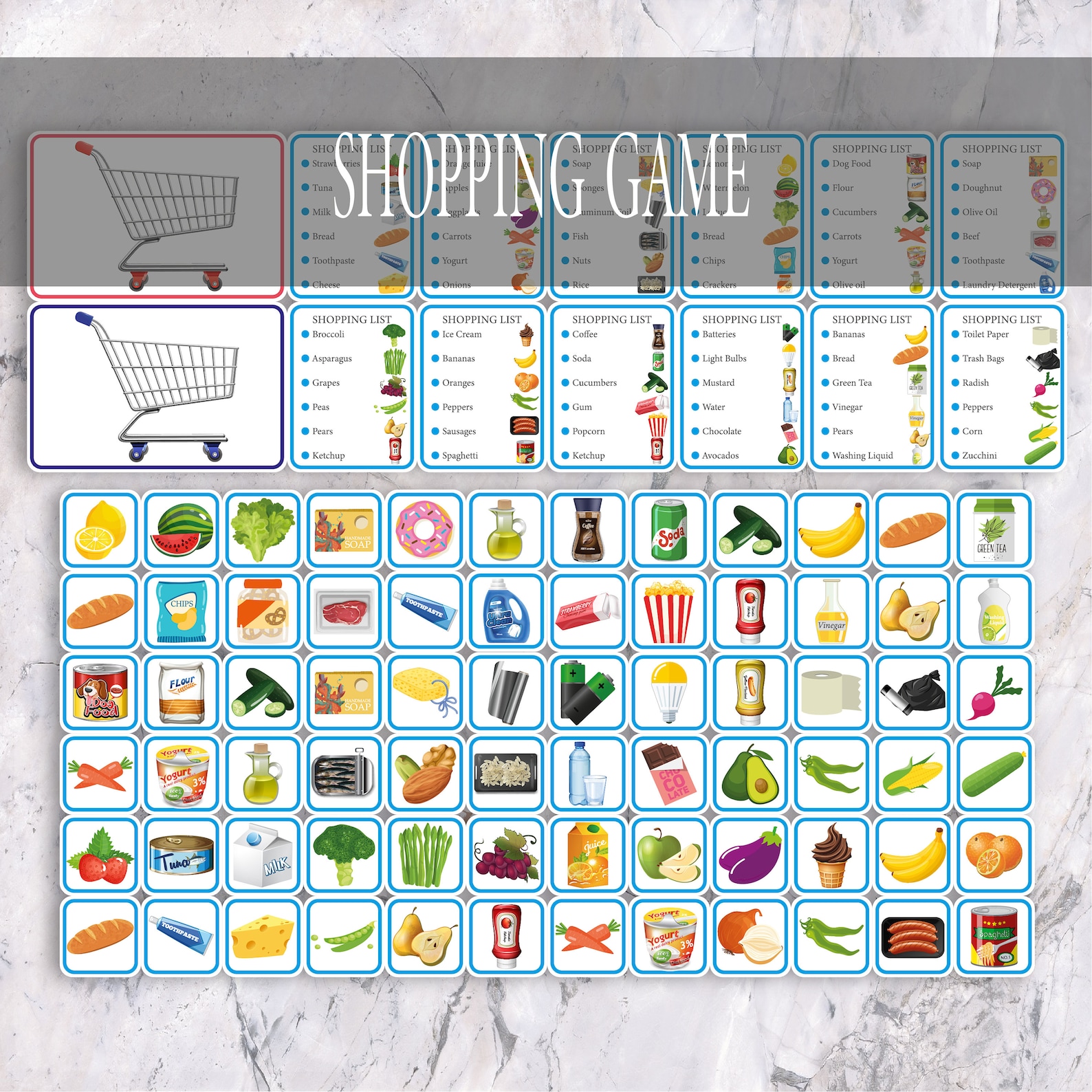 Montessori Market Matching Game: Shopping List Cards (PDF) - Etsy