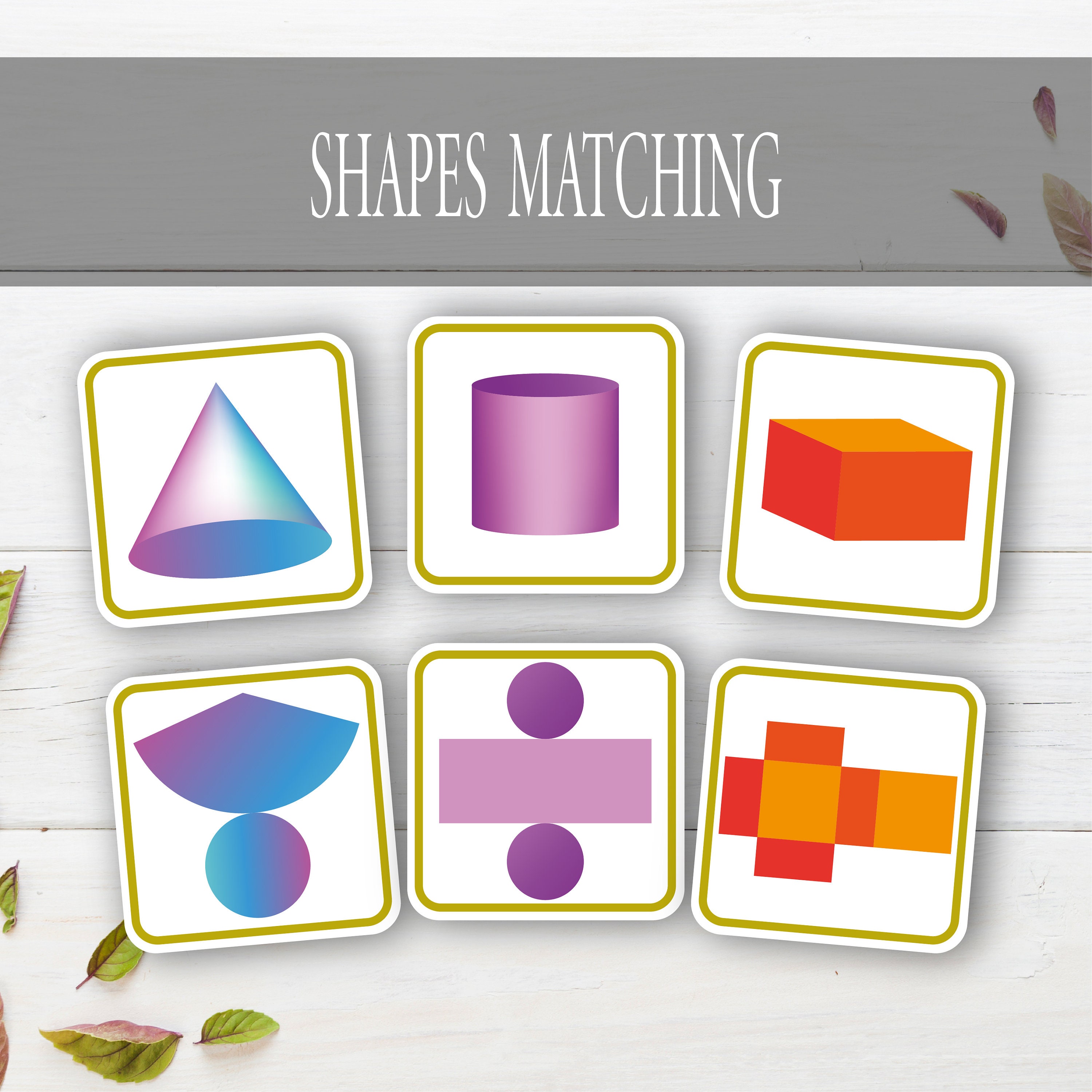 Shape Matching Flash Cards Preschool Learning Shapes - Etsy