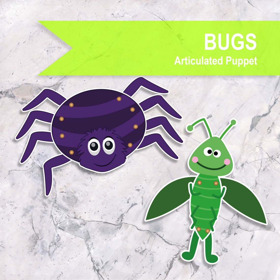 BUG Articulated Puppets Printable Paper Doll Toddler Busy - Etsy España