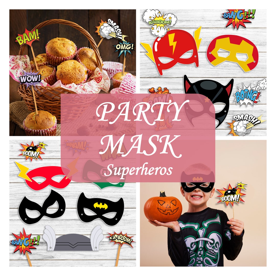 Comic Hero Masks, Comic Book Heroes, Comic Masks, Superhero Party ...