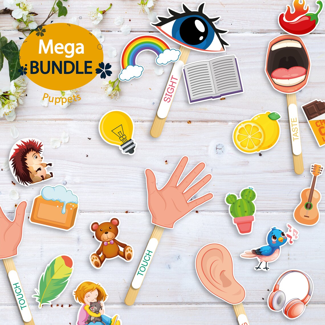 Puppet Set, Printable Paper Doll for Kids, Activity Bundle, Articulated ...