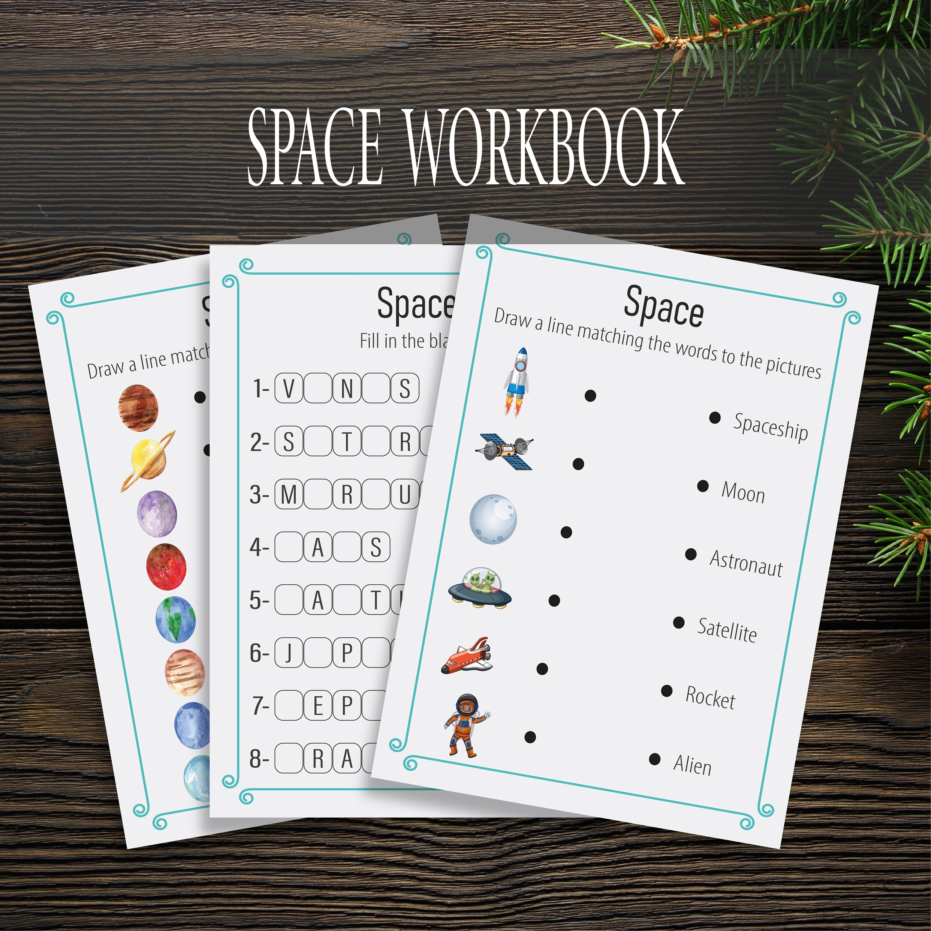 Solar System Printable Worksheet, Busy Book, Science Workbooks for Pre ...