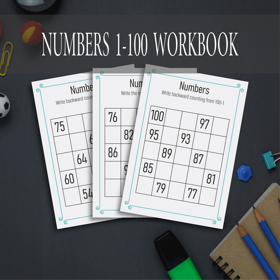 Numbers 1-100 Printable Printable Tracing Worksheet for Kids,math ...