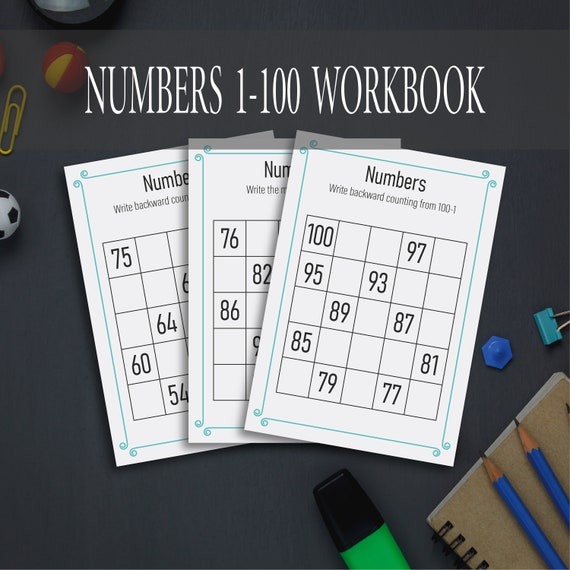 Numbers 1-100 Printable Printable Tracing Worksheet for | Etsy