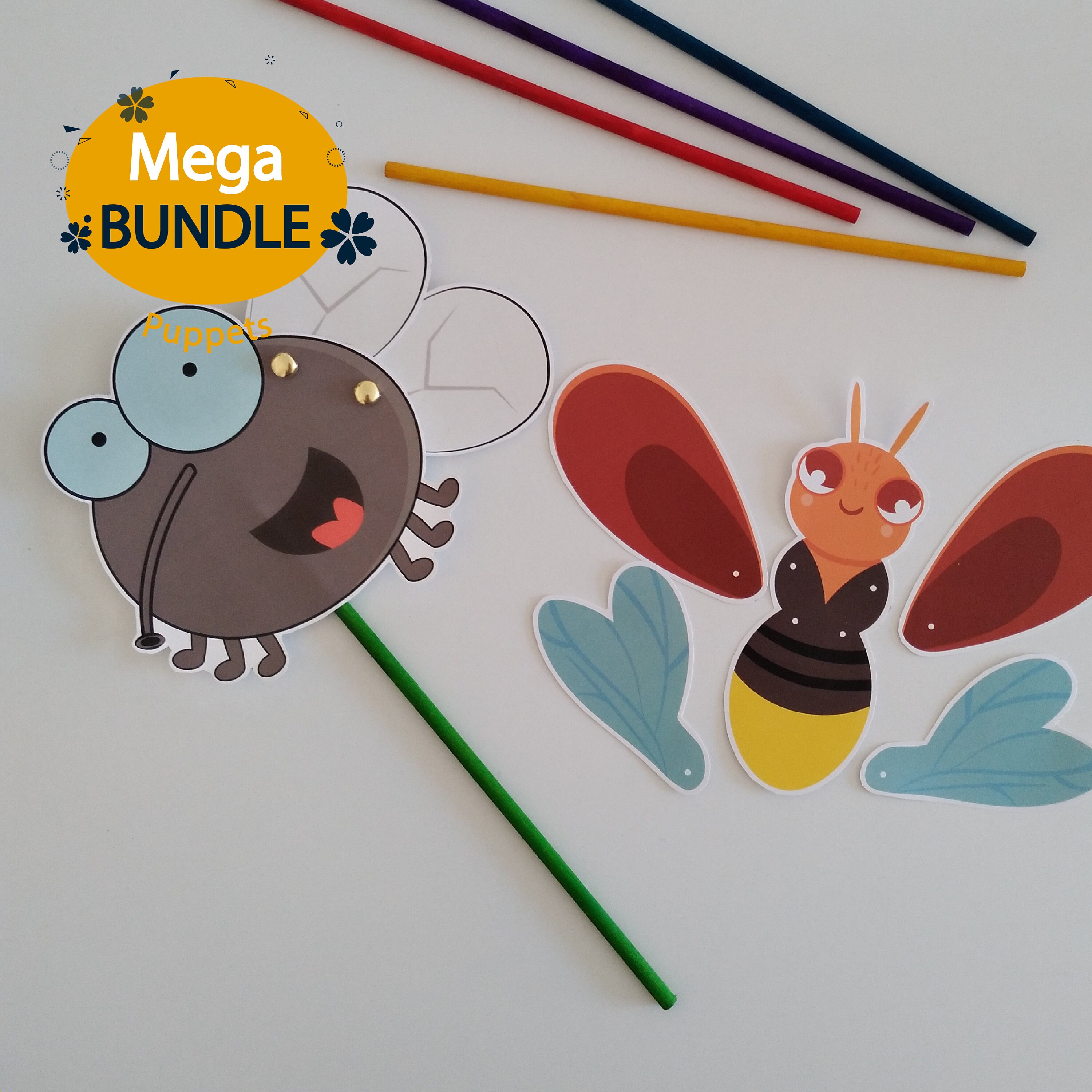 Puppet Set, Printable Paper Doll for Kids, Activity Bundle, Articulated ...