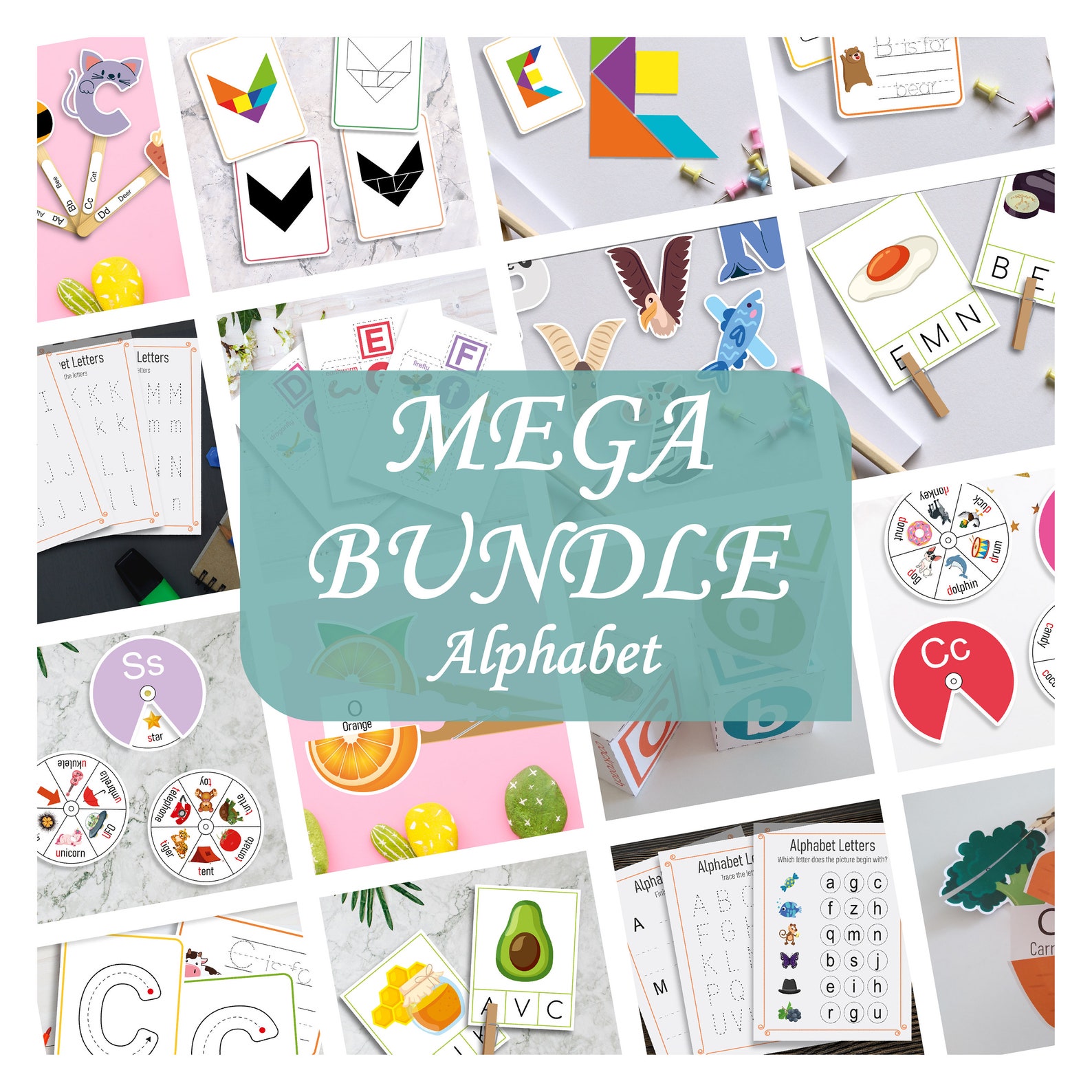 Alphabet Mega Bundle: Printable ABC Set, Montessori Learning (PDF) - Etsy