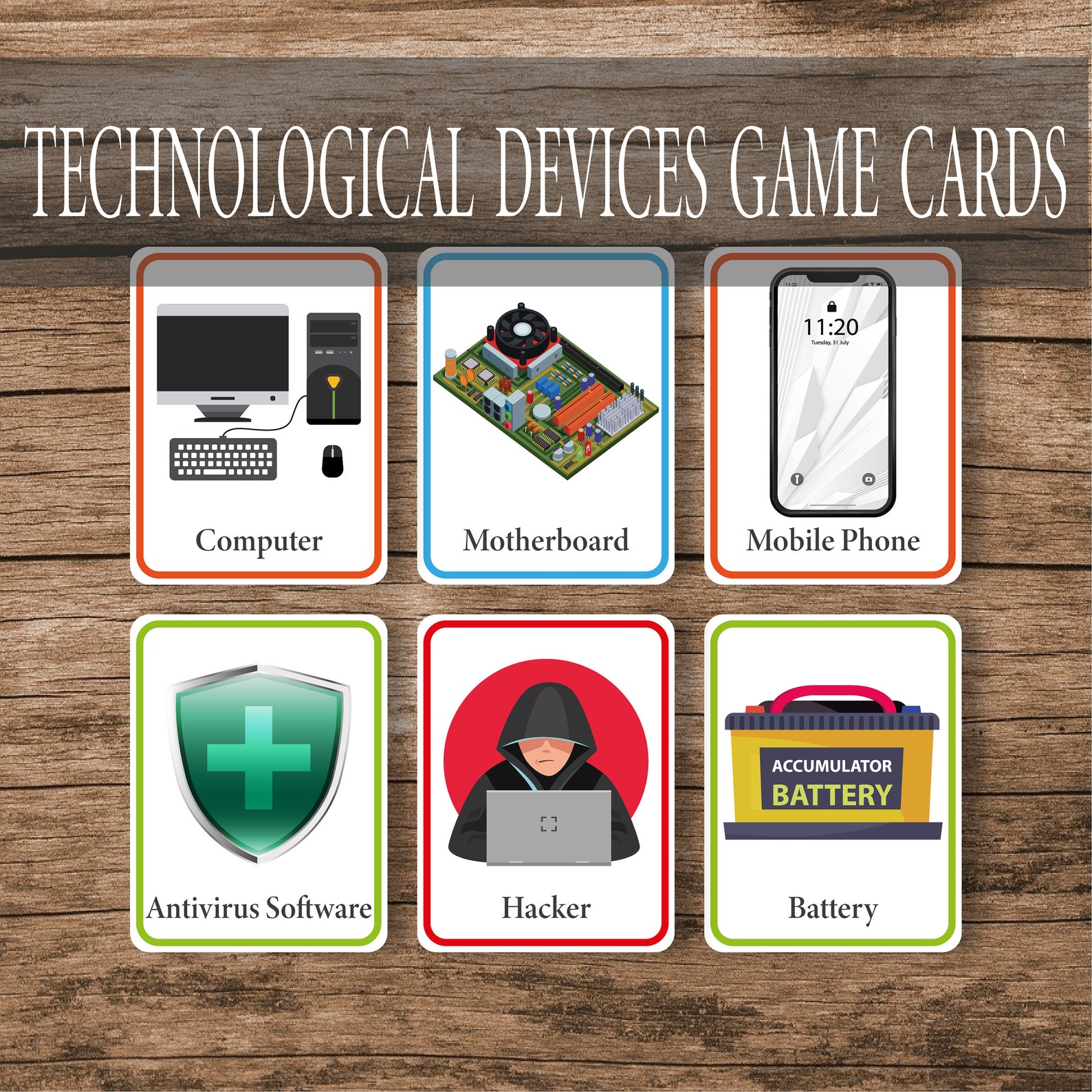 Technological Devices Game Cards Montessori Toddler Matching - Etsy
