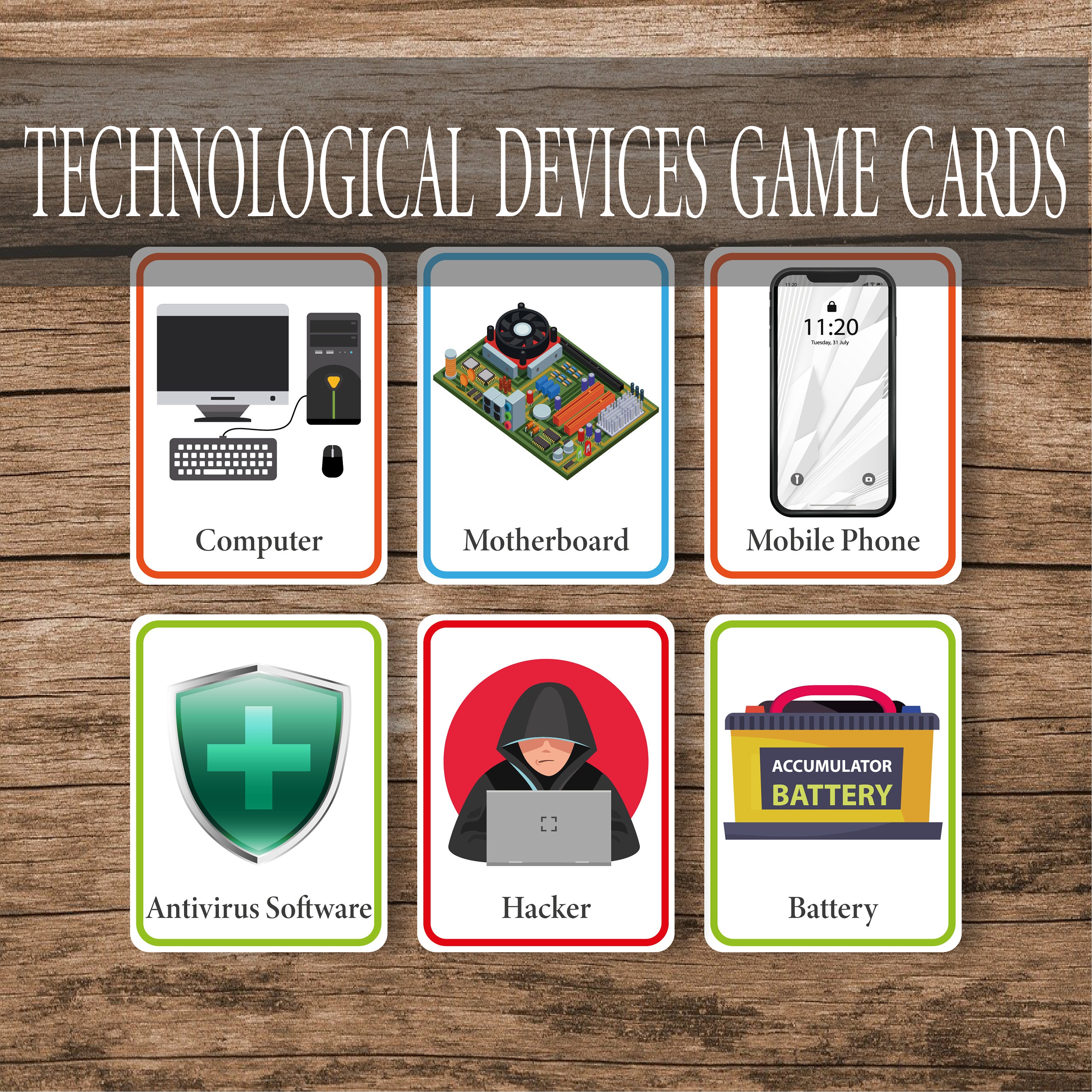 Technological Devices Game Cards Montessori Toddler Matching - Etsy