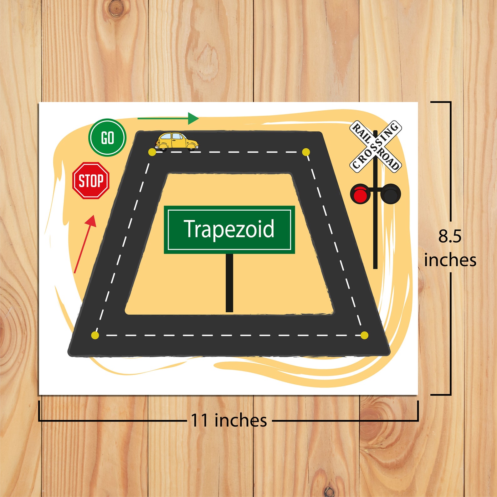 2D Shapes Printable Tracing Road Practice, Fun Car Activity for Toddler ...