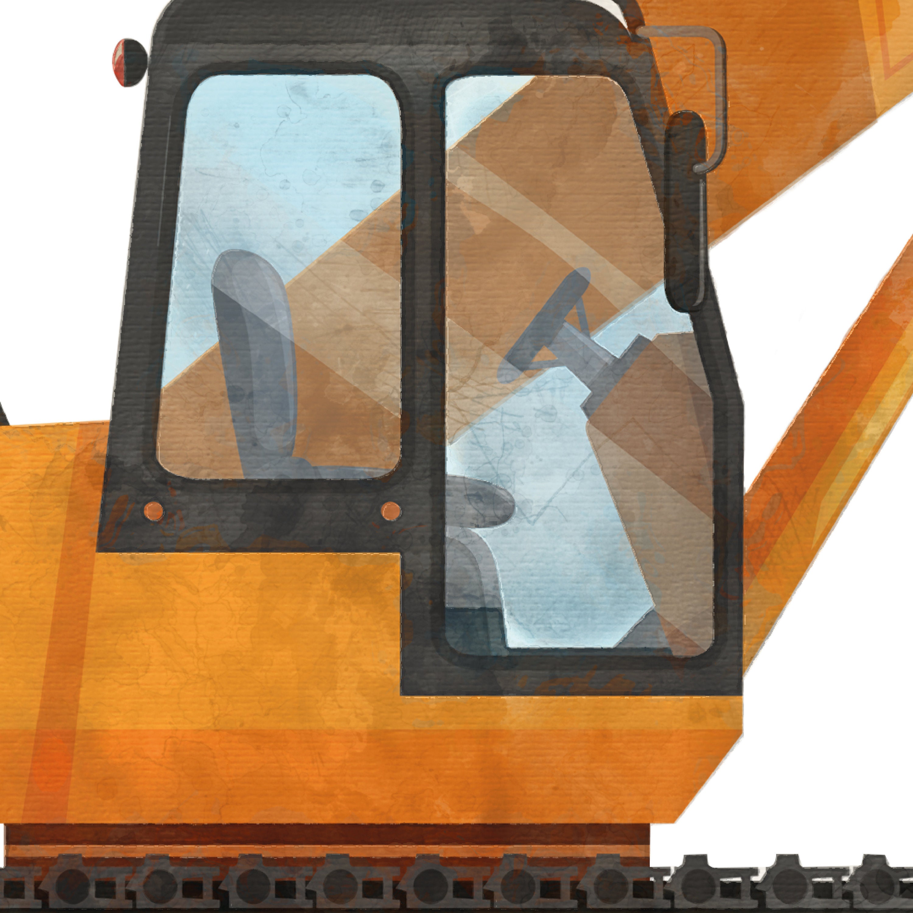 Excavator Poster, Construction Vehicle Prints, Toddler Vehicle Decor ...