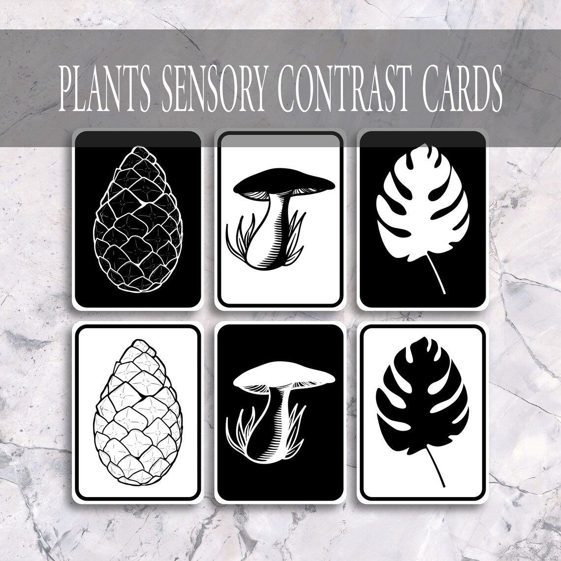 Plants High Contrast Baby Cards Baby Contrast Cards for - Etsy