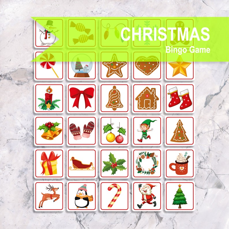CHRISTMAS BINGO (20 Cards) Game, Printable Party Game, Instant Digital ...