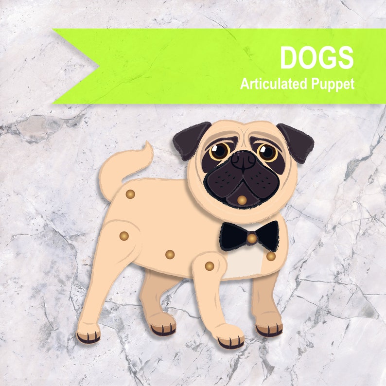 DOG Articulated Puppets Printable Paper Doll Animal Toys - Etsy
