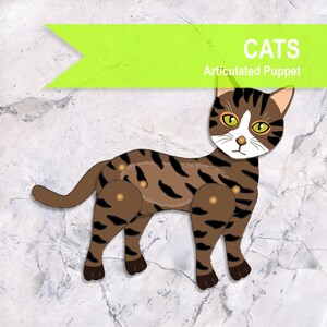 CAT Articulated Printable Paper Doll Digital Puppet, Mechanical Animals ...