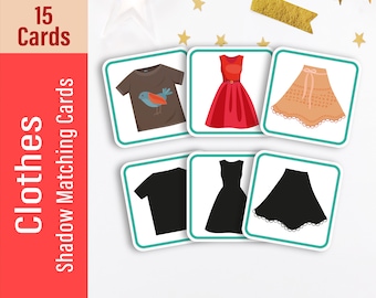 Clothes Shopping Matching Game Cards Montessori Toddler | Etsy