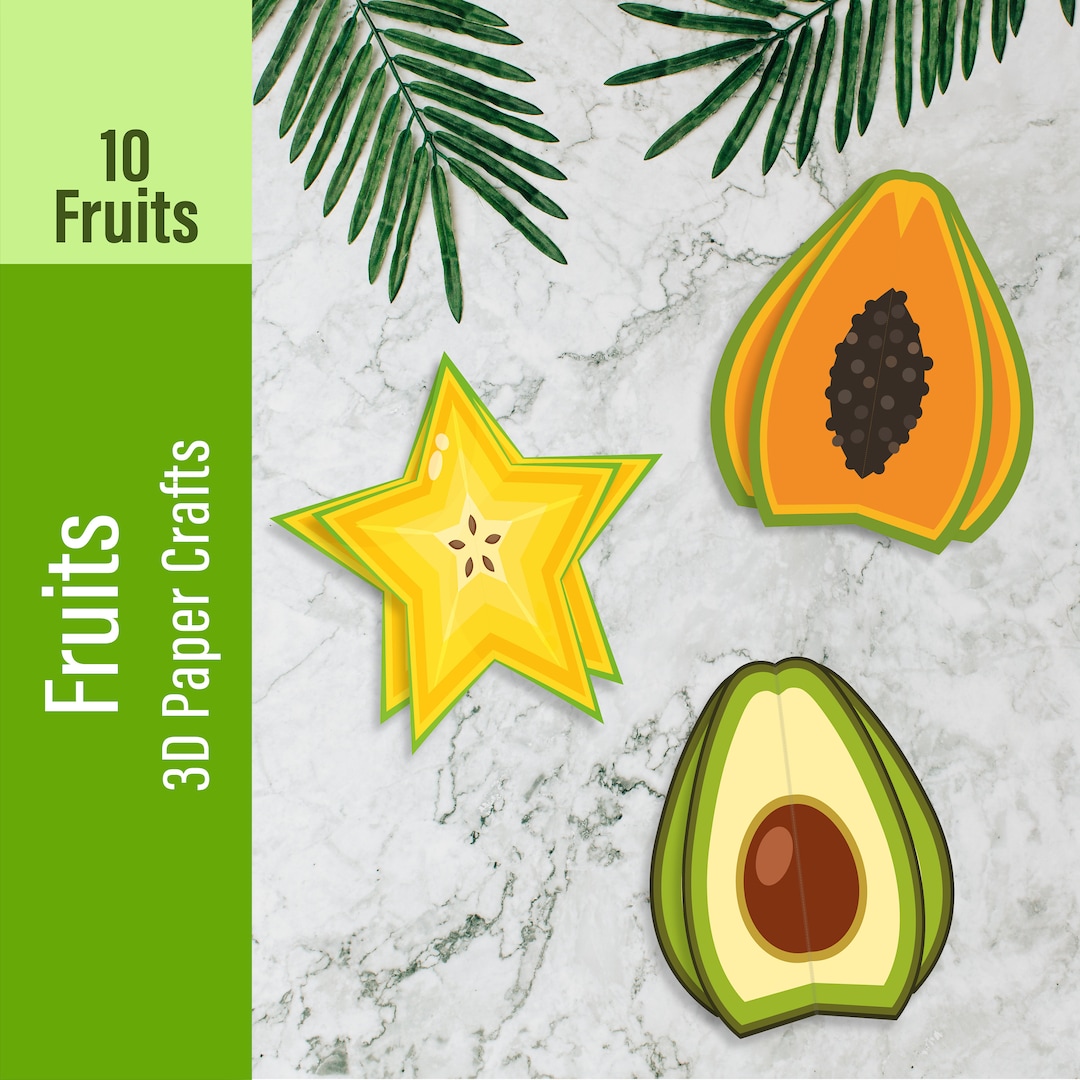3D Fruit Papercraft, Kids Activities Page, Printable, Fruit Basket ...