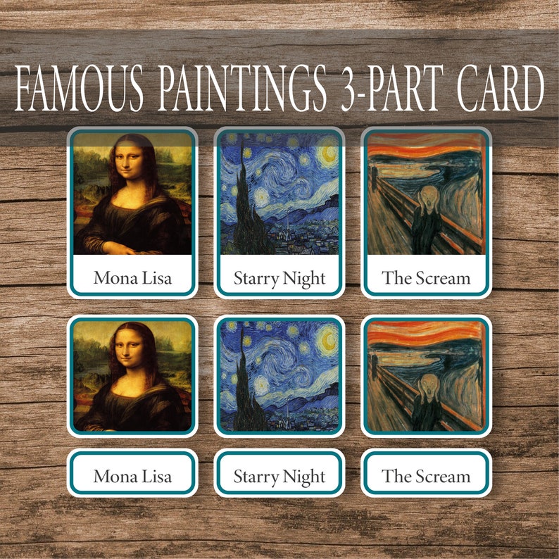 Famous Paintings Flash Cards: Montessori Learning Materials (PDF) - Etsy