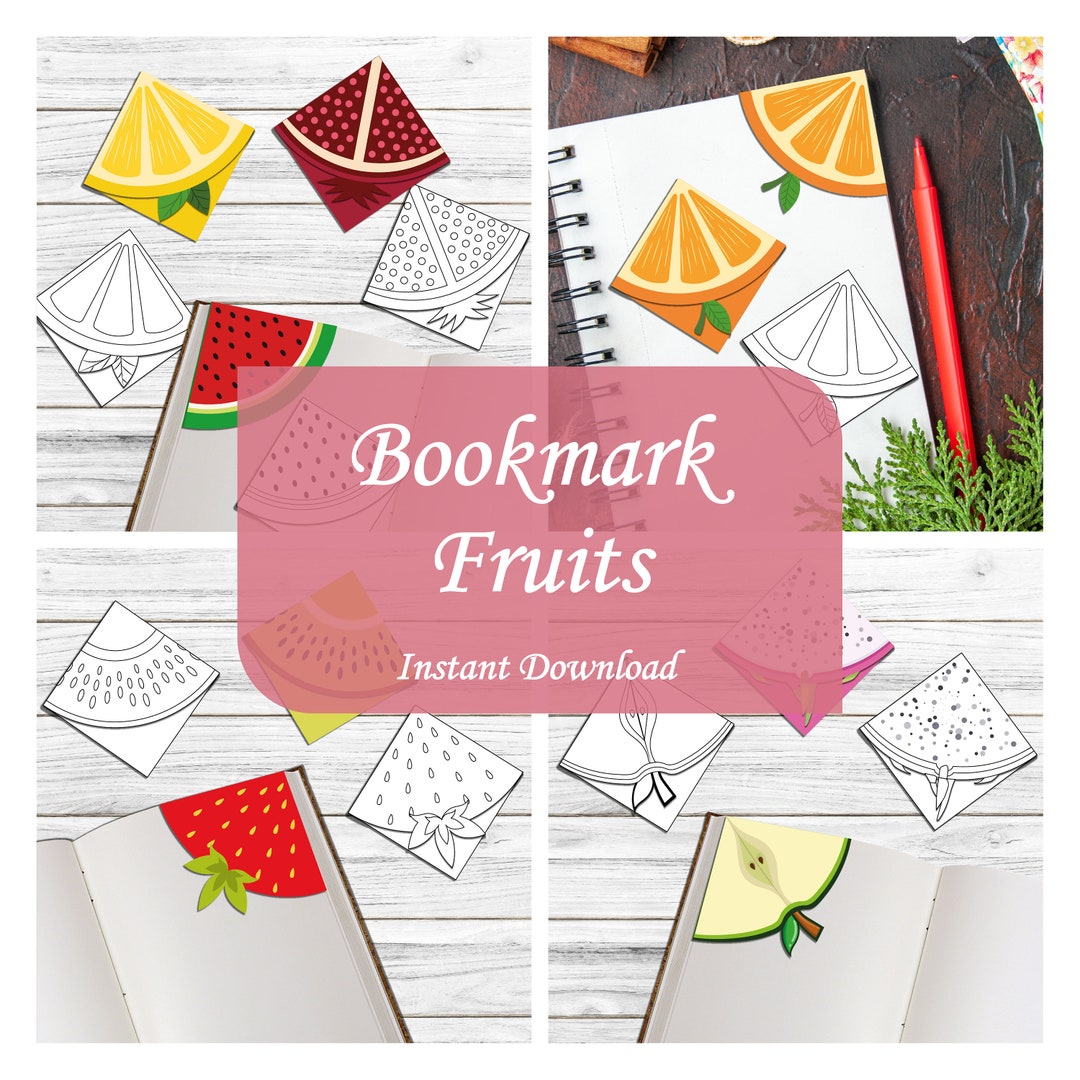 FRUIT Printable Bookmark Templates, Paper Craft Game for Kids ...