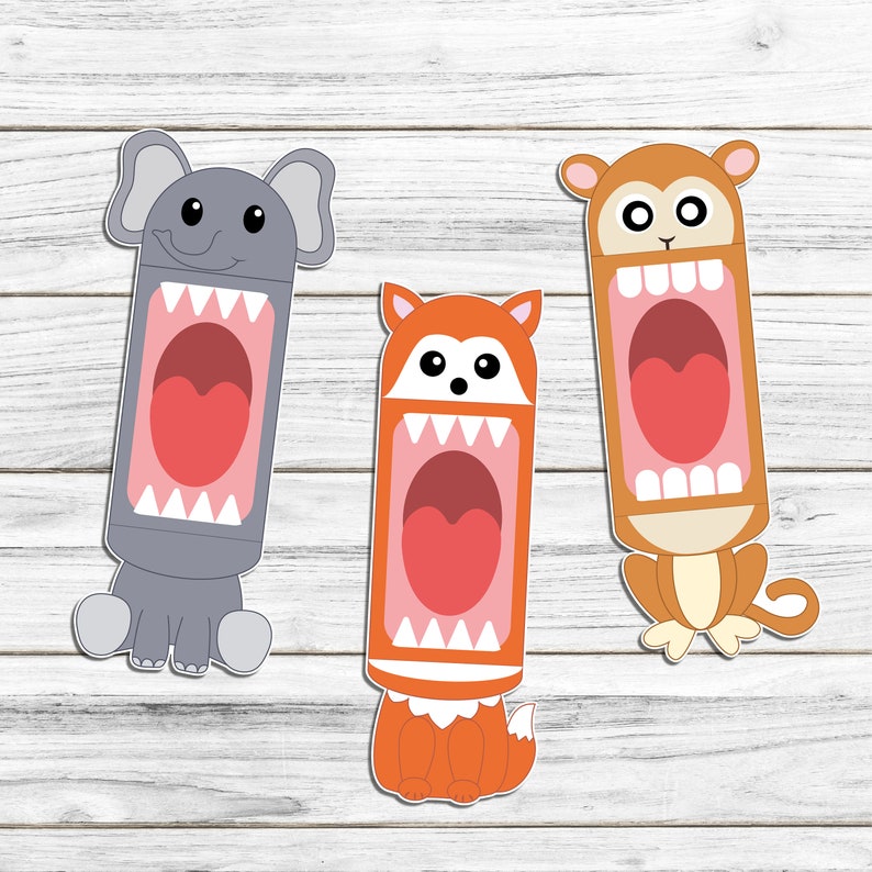 Wild Animal Paper Hand Puppet: DIY Craft & Coloring Page (digital File ...