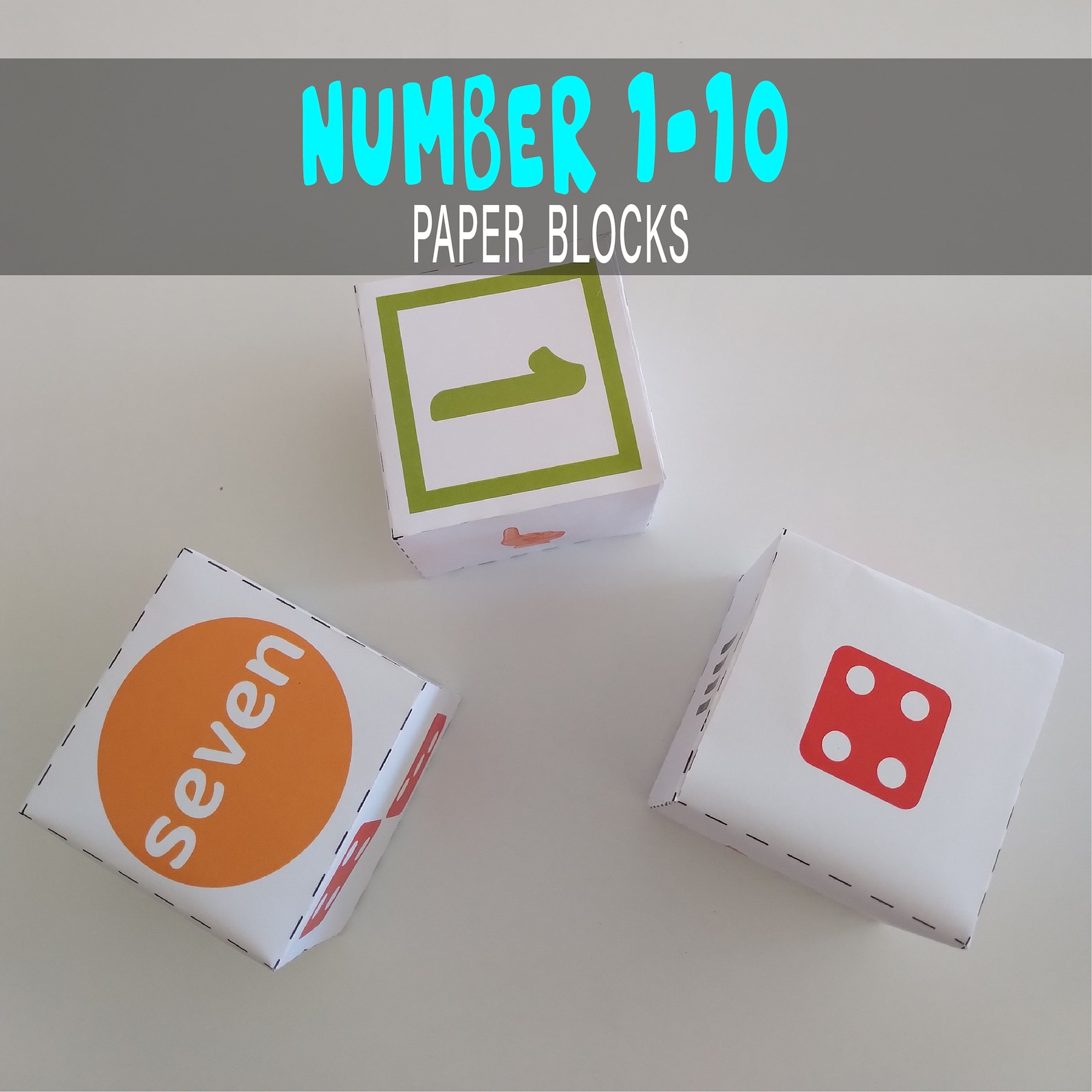 NUMBER 1-10 Paper Block Printable Cube, Math Activity, Learn to Count ...