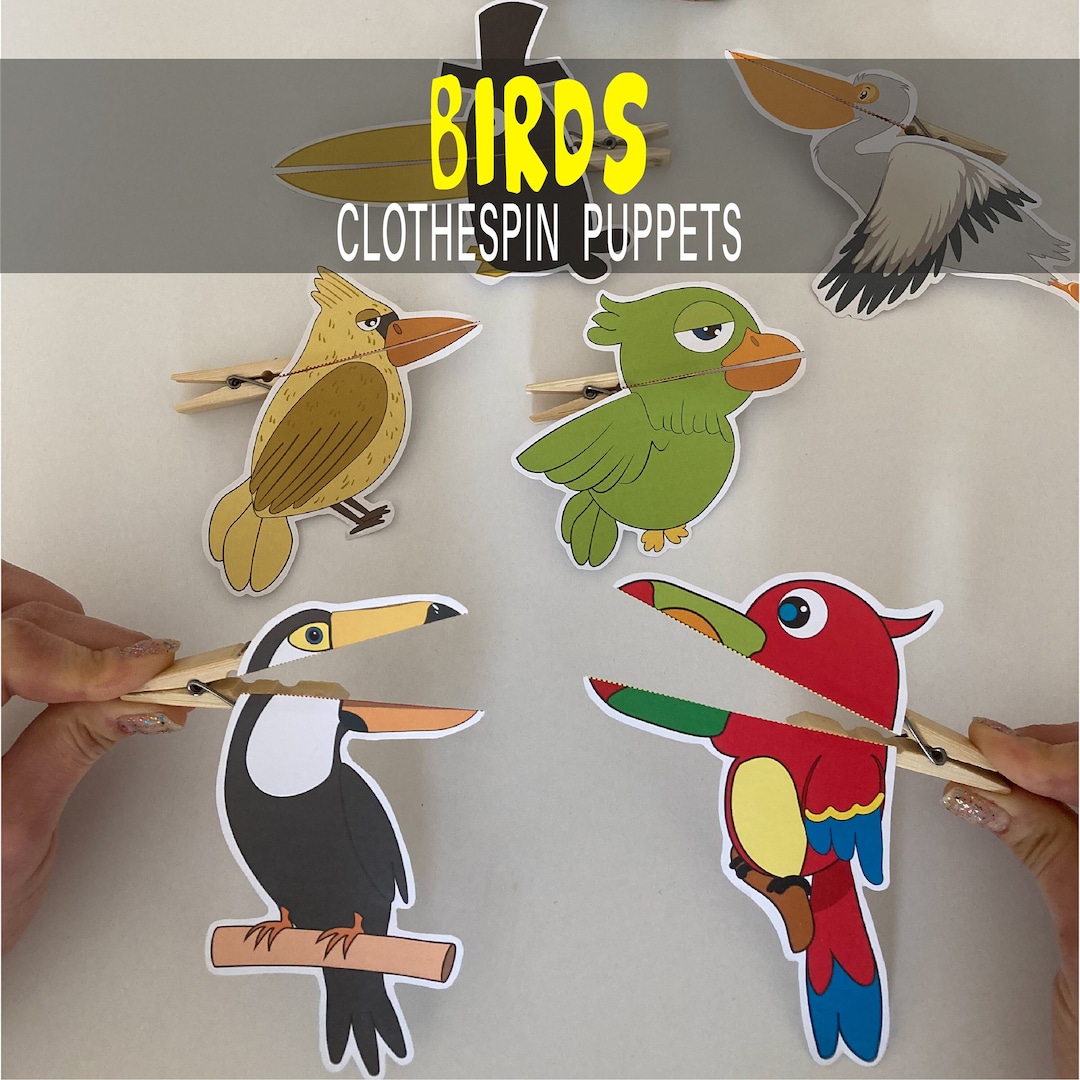 Bird Clothespin Puppet: Printable Paper Craft Game (digital Download ...