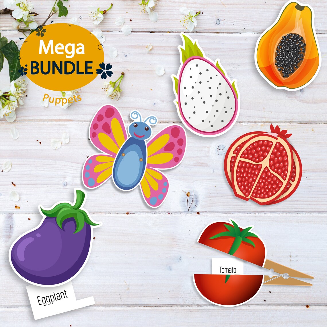 Puppet Set, Printable Paper Doll for Kids, Activity Bundle, Articulated ...