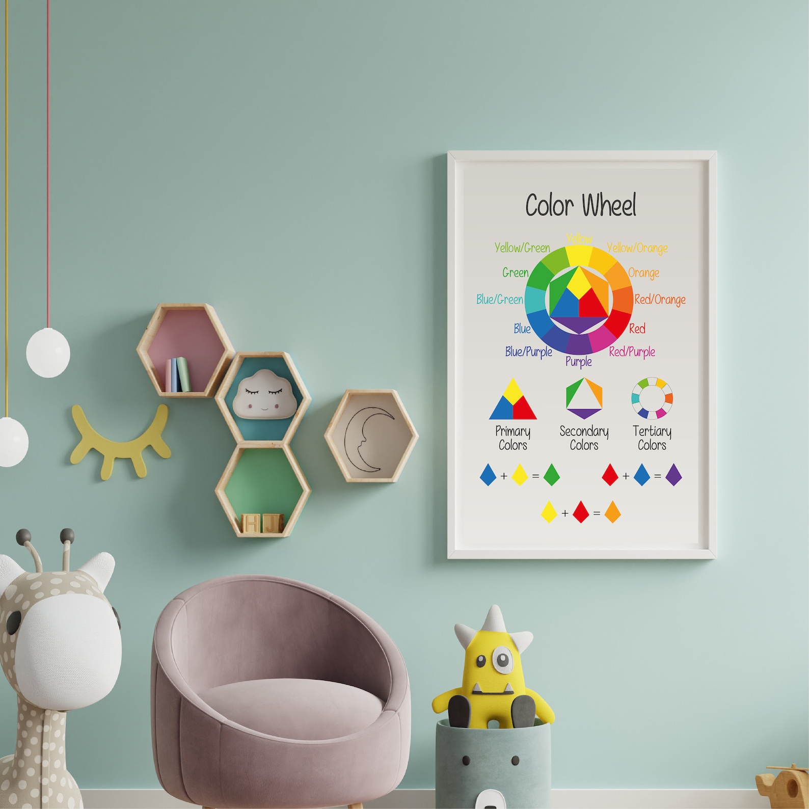 Color Wheel Poster Montessori Toddler Color Wheel Poster for - Etsy