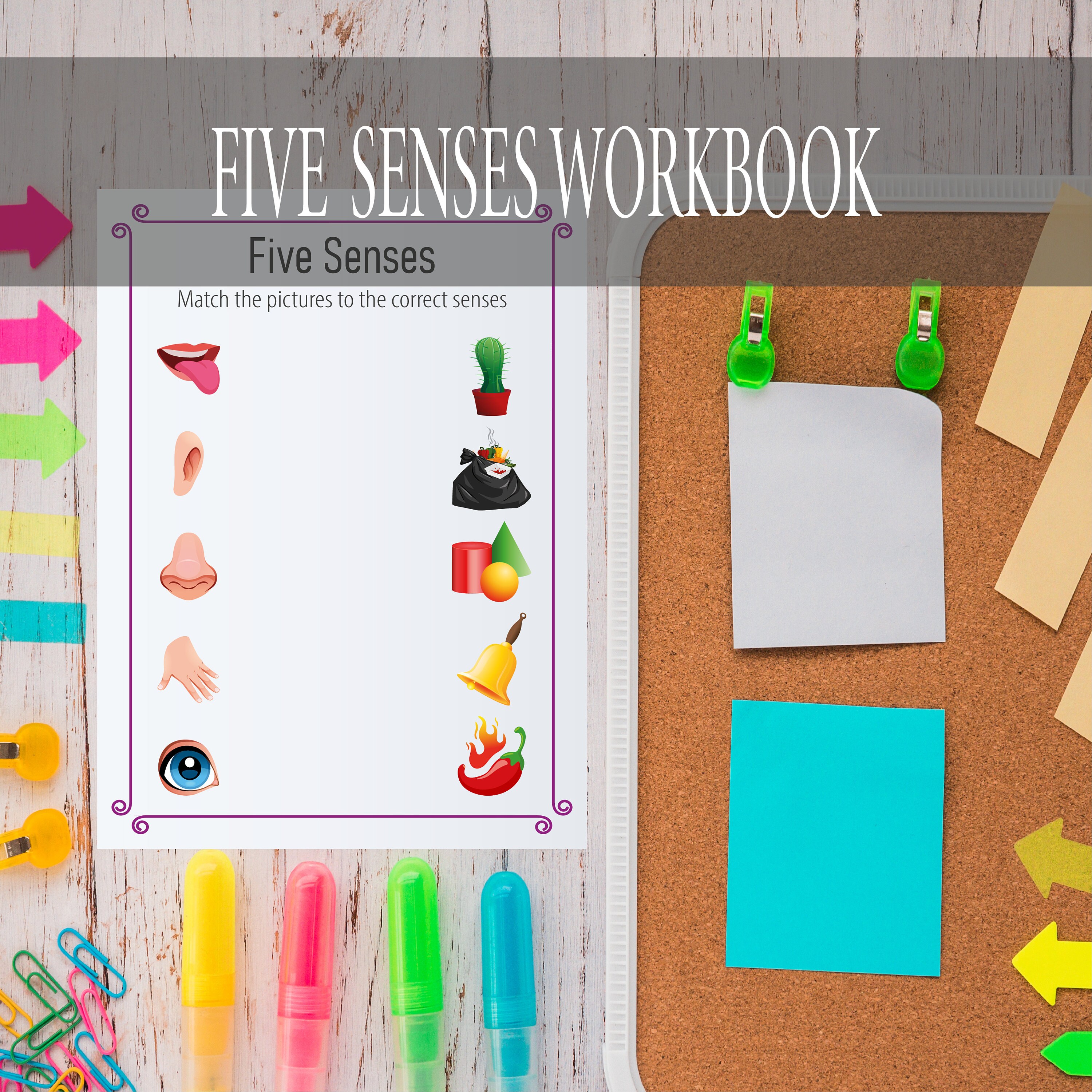 Five Senses Printable Toddler Busy Book, Montessori Five Senses ...