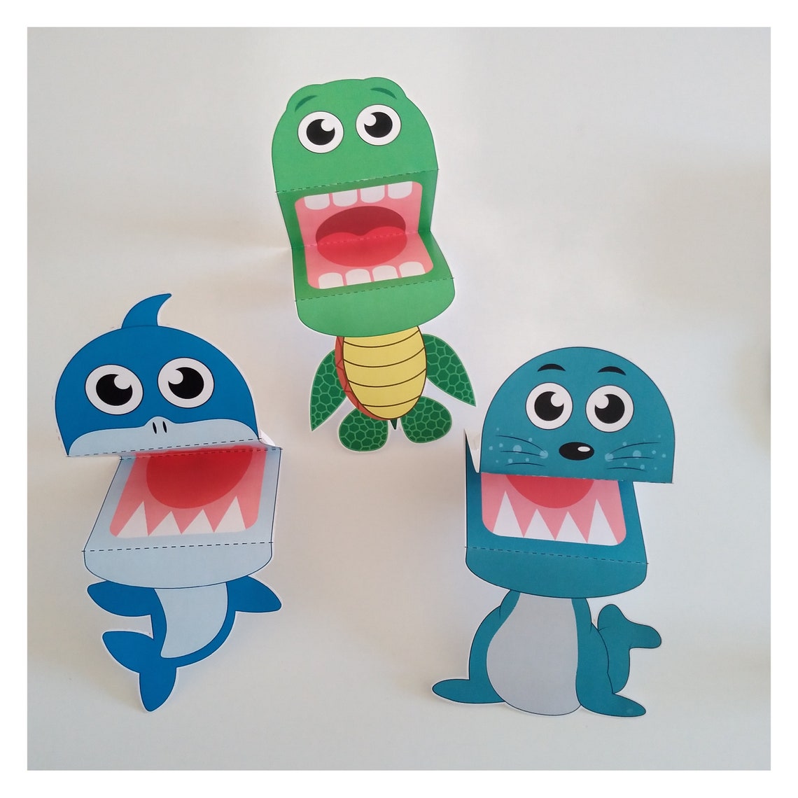 Sea Animal Paper Printable Hand Puppets, Instant Download, Coloring ...