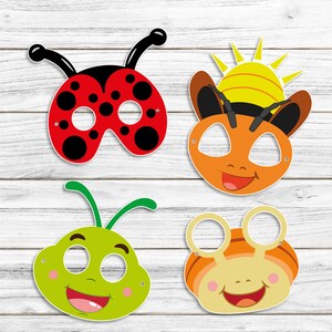 BUG Insect Masks, Animal Printable Paper Mask, Kid Party Mask ...