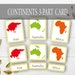 CONTINENTS of the WORLD Three Part Flash Cards Printable - Etsy
