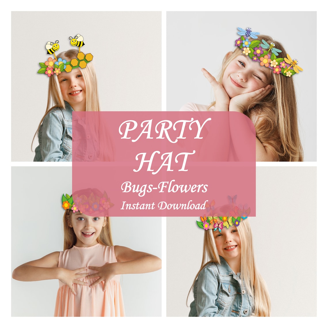 Paper Flower and Bug Printable Crown Kids Crafts Hats Flower - Etsy