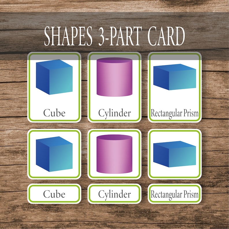 SHAPE Montessori Cards Printable Flash Cards Nomenclature - Etsy