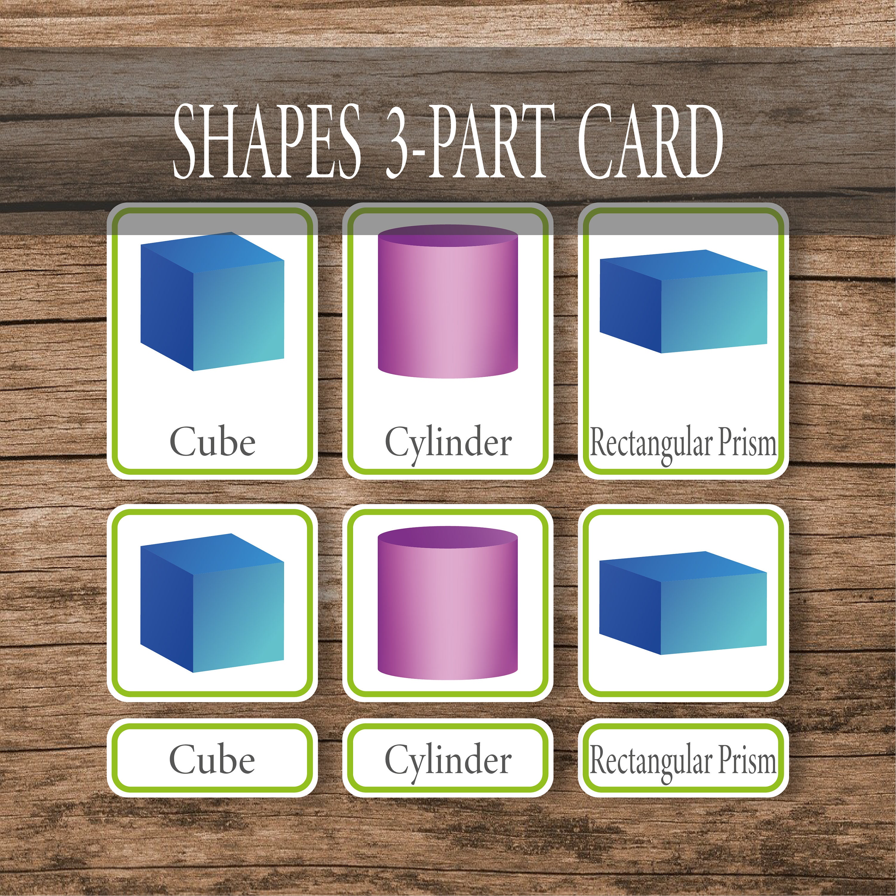 SHAPE Montessori Cards Printable Flash Cards Nomenclature - Etsy