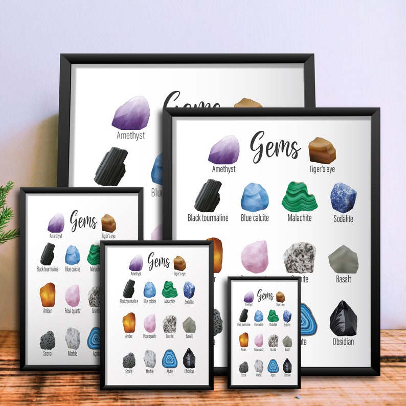 Gem Gemstone Poster, Downloadable Prints, Montessori Educational ...