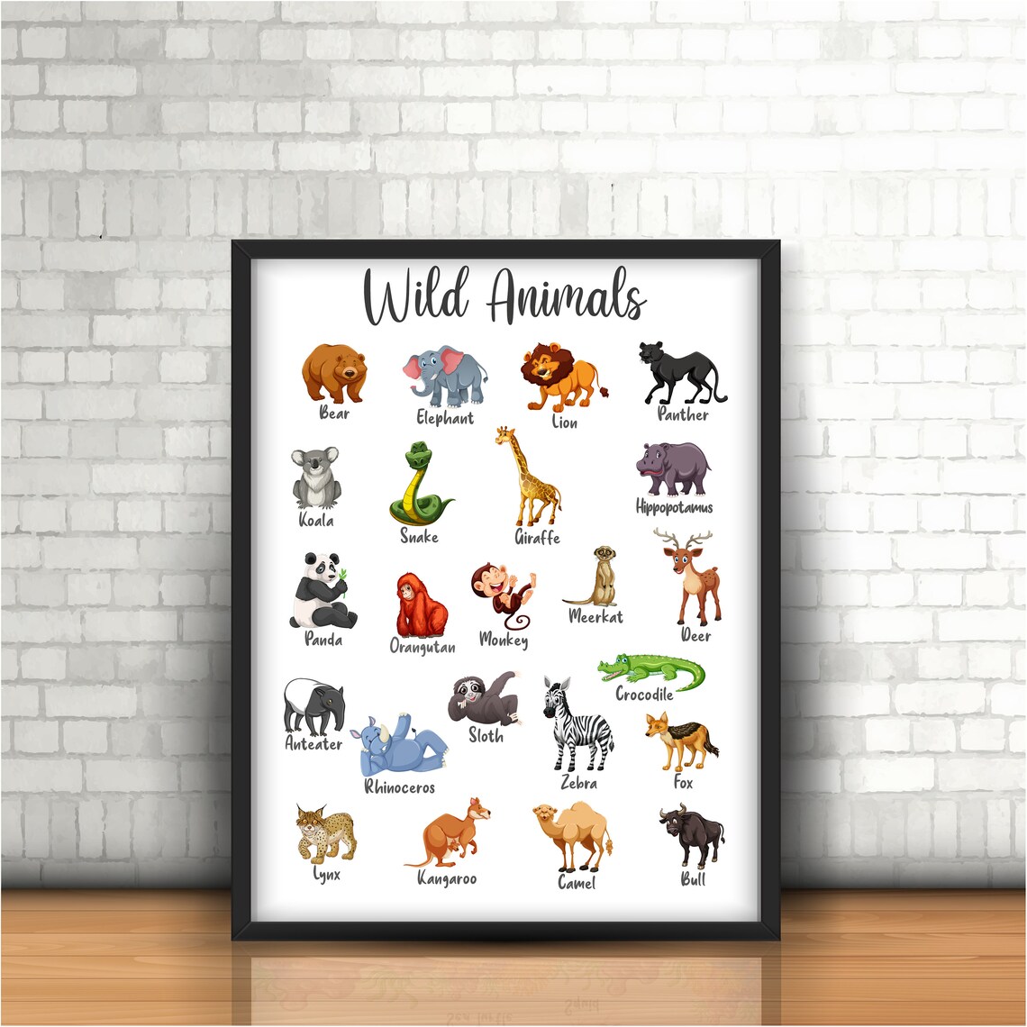 Wild Animal Poster Printable Safari Woodland Animal Art - Etsy
