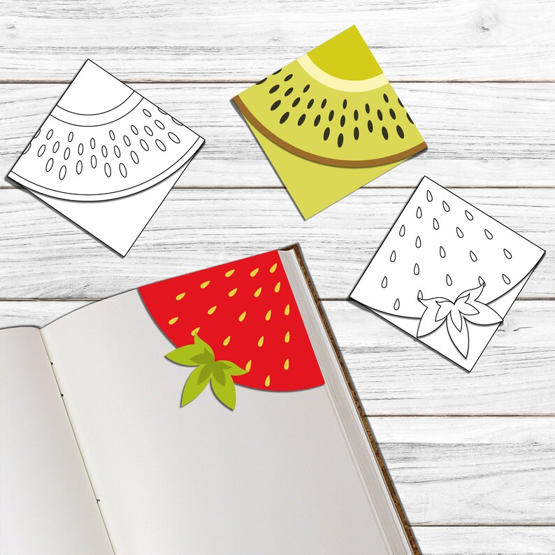FRUIT Printable Bookmark Templates Paper Craft Game for Kids - Etsy