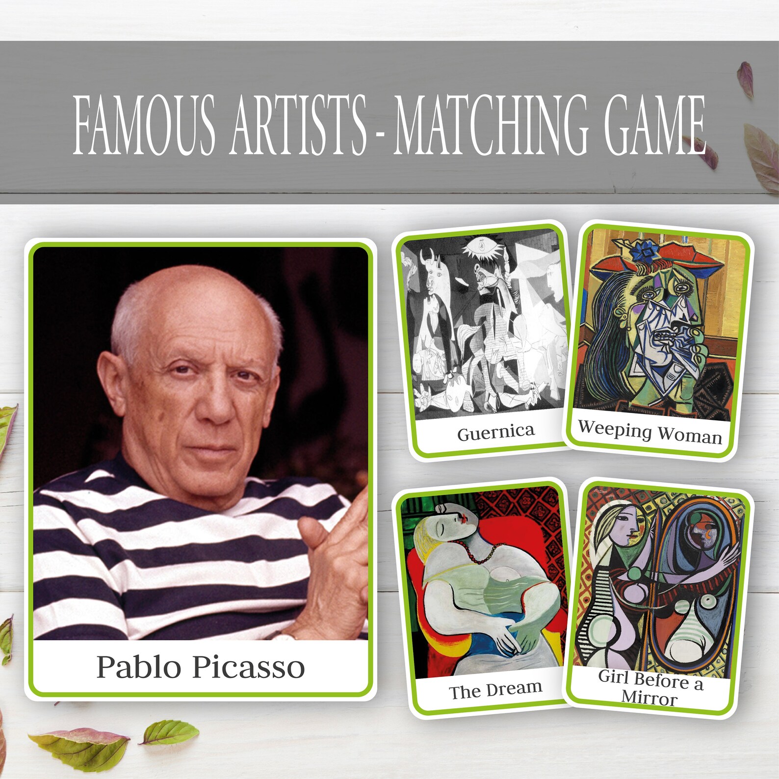 Famous Painters Matching Game Cards, Memory Game, Artists Worksheet ...