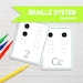 BRAILLE ALPHABET SYSTEM Printable Flash Cards, Montessori Cards, Flash ...