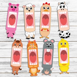 Farm Animal Paper Printable Hand Puppets, Instant Download, Coloring ...