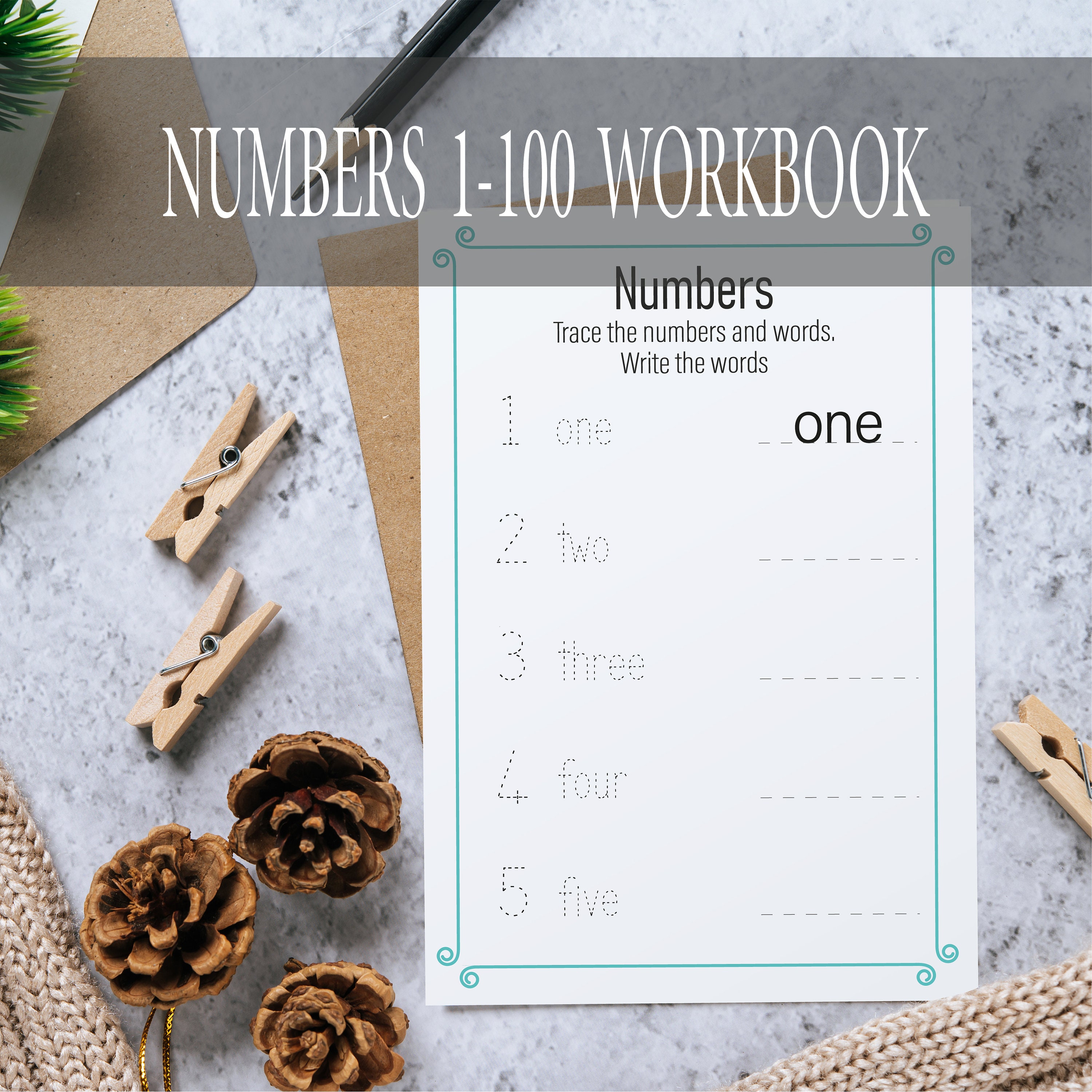 Numbers 1-100 Printable Printable Tracing Worksheet for Kids,math ...