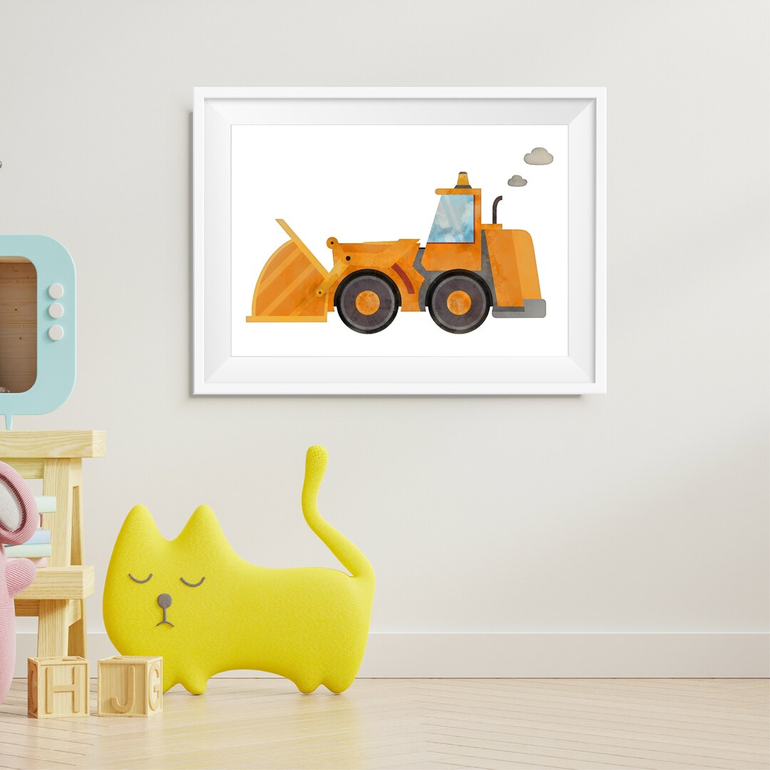 Dozer Print, Bulldozer Wall Art, Construction Print, Playroom Decor ...